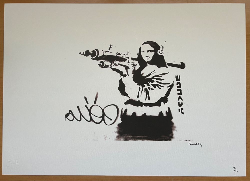 Banksy Mona Lisa With Rocket Launcher Xl Version 35150 Neu