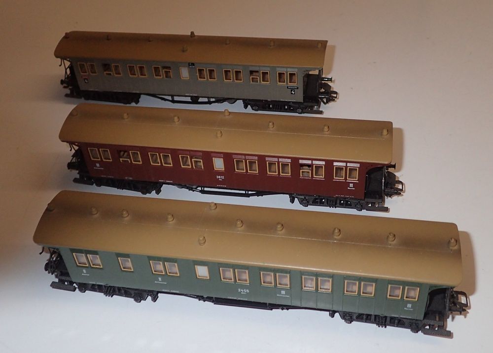 Märklin H0 : 3 x Pwagen von K.W.St.E - Art 4210, 4212 & 4213 (Gebraucht ...