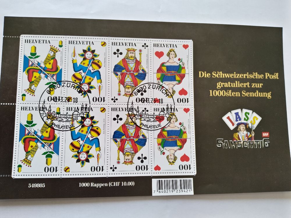 Kleinbogen 1000 Sendung Samstag jass 2025 (Gebraucht) in Zürich für CHF 120 – mit Lieferung auf ...