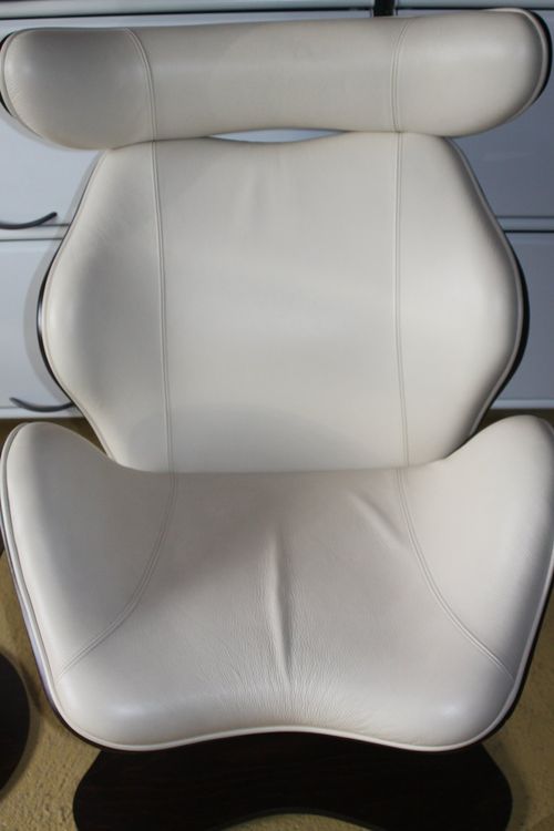 Varier Stokke Tok Relaxstuhl Leder creme gelb Holz Nussbaum | Kaufen auf Ricardo