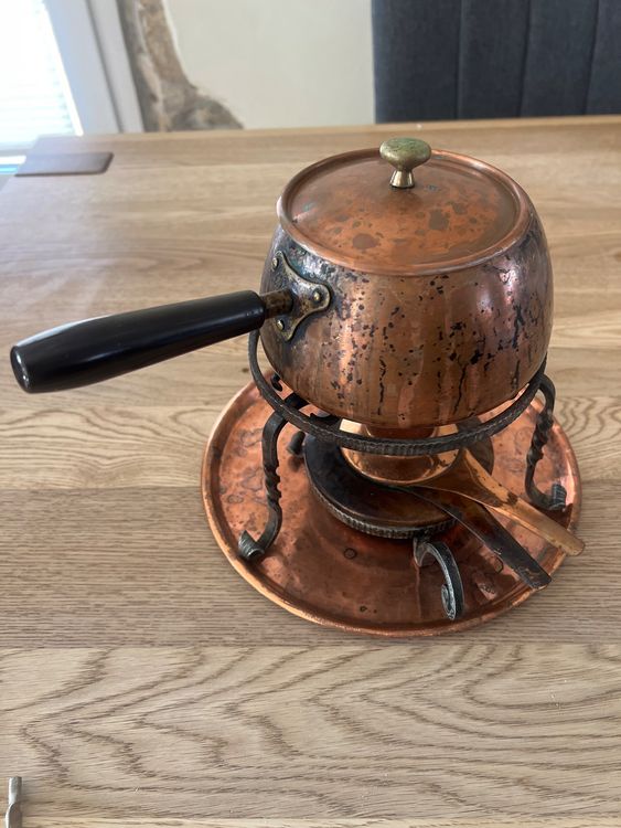 Antikes Kupfer Rechaud Caquelon Set Fondue Bourguignonne ... (Gebraucht ...