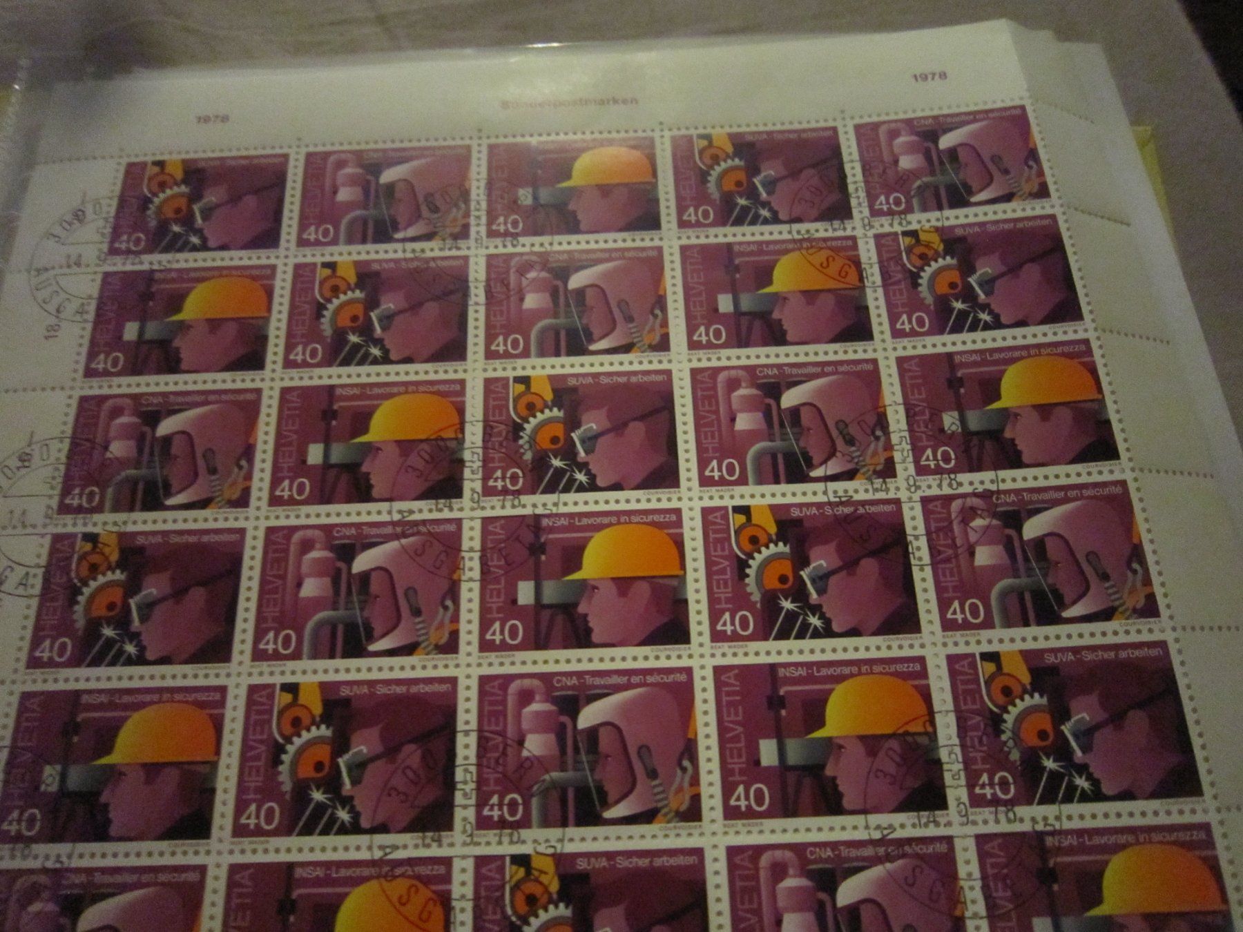 BOGEN 1978 Block SUVA FDC (ohne Ordner) (Gebraucht) in Giubiasco für ...