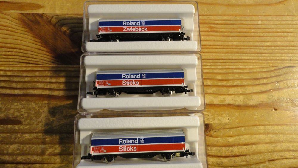 3 Güterwagen Hbis Roland Schweiz SBB Märklin 88656,1 Spur Z | Kaufen ...