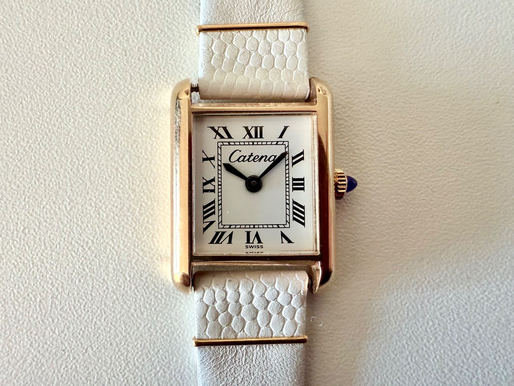 CATENA « Tank » type, SMALL, Steel/Gold, Mechanical, Swiss (Neuf avec ...