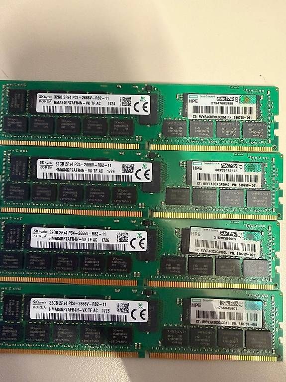 4x 32GB (128GB) DDR4 ECC 2666 RAM Server, Workstation (Gebraucht) in ...