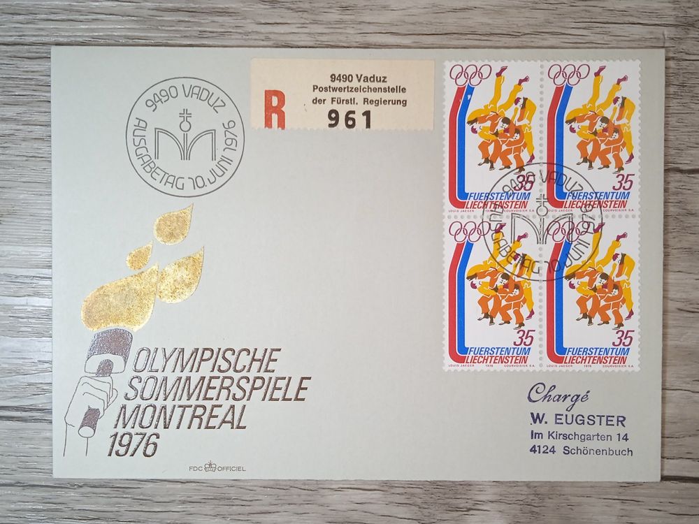 TR50 Enveloppe + Timbre Lichtenstein 1976 (Gebraucht) in Cousset für CHF 0.65 – mit Lieferung ...