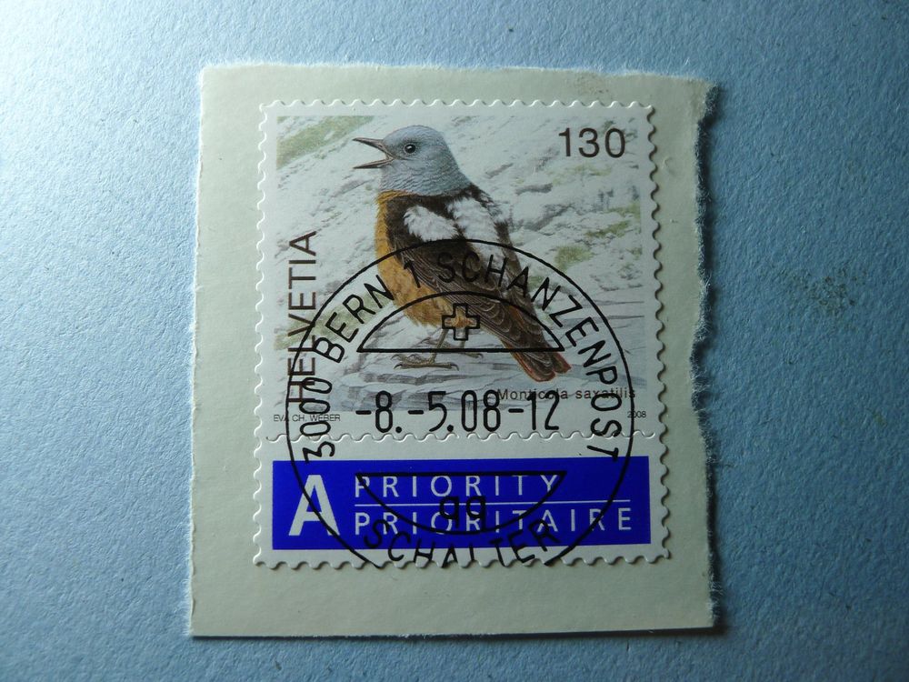 2008 Einheimische Vögel ET Vollstempel 1272 Steinrötel (Gebraucht) in Dagmersellen für CHF 4 ...