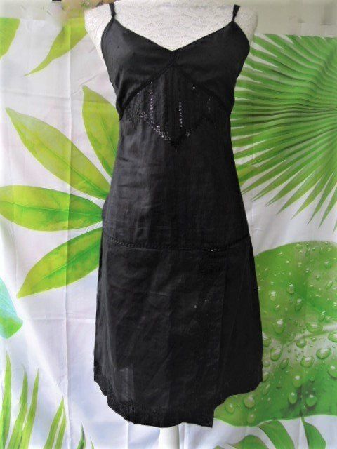 *Gr. 36 / 38 NAF NAF Kleid aus Ramie mit Pailletten s. Masse (Gebraucht ...