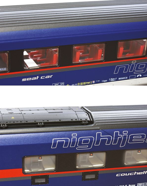 ‼️ SALE: Roco 5500004 7-teiliges Nightjet-Wagenset DC analog (Neu und ...