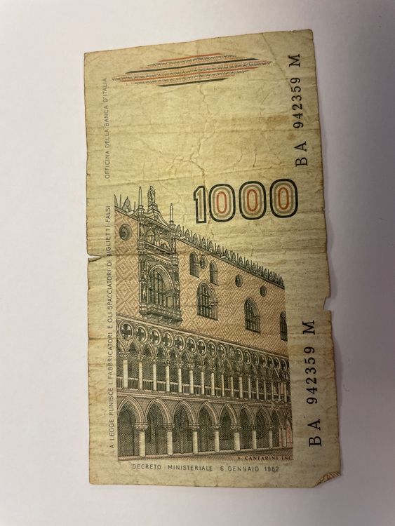 1000 lire italien (3) (Gebraucht) in Bonstetten für CHF 1 – mit Lieferung auf Ricardo kaufen