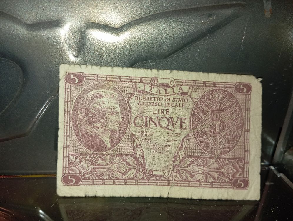 antica banconota 5 lire italiano (Gebraucht) in Biel/Bienne für CHF 4 ...
