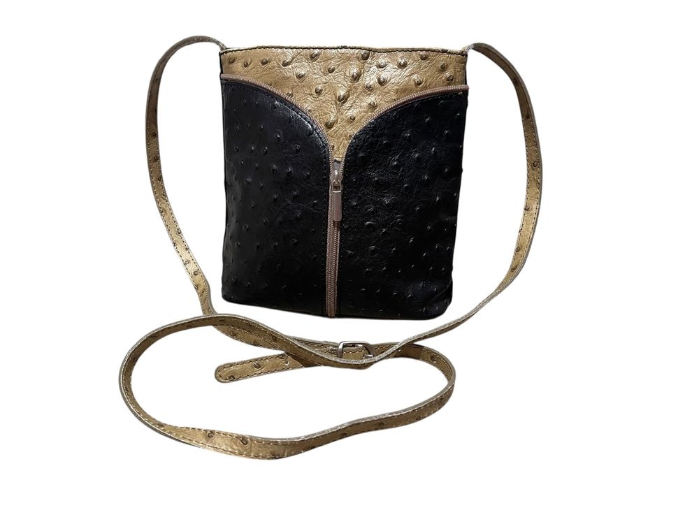 DESIGNER ITALY TASCHE BEIGE SCHWARZ ECHT LEDER MEGA (Gebraucht) in ...