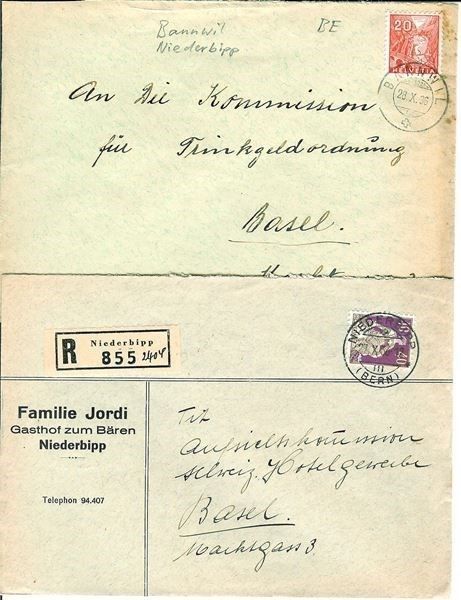 Alte Briefe Kt.BE 5St. 4xCharge;Melchnau (Gebraucht) in Ennetmoos für ...