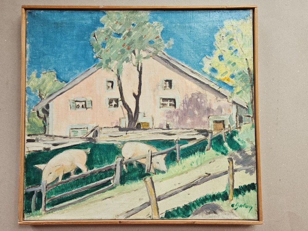 Schweizer Schule Anfang 20.Jh. "Glückliche Schweine" (Gebraucht) in Wisen SO für CHF 30 – mit ...