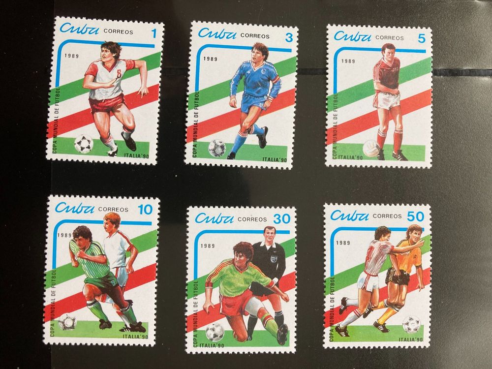 Fussball WM Italien 1989 Satz Briefmarken Kuba postfrisch (Gebraucht ...