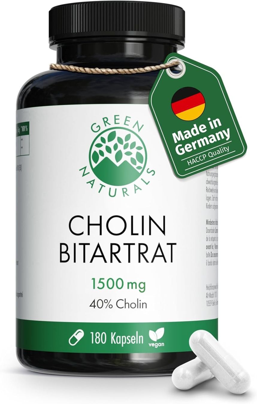 Cholin Bitartrat 1500 mg – Green Naturals® 180 Kapseln (Neu und ...
