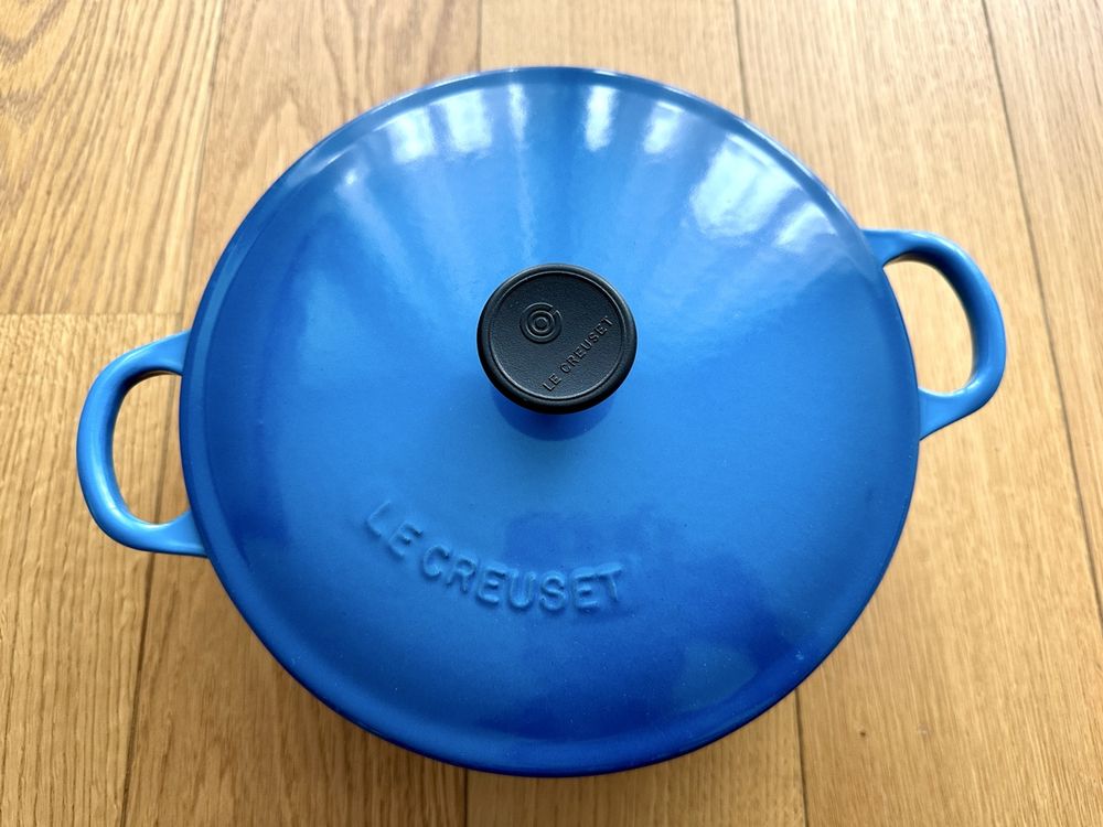 Le Creuset Cast Iron Pot 22 cm Blue Casserole Dish (Gebraucht) in ...