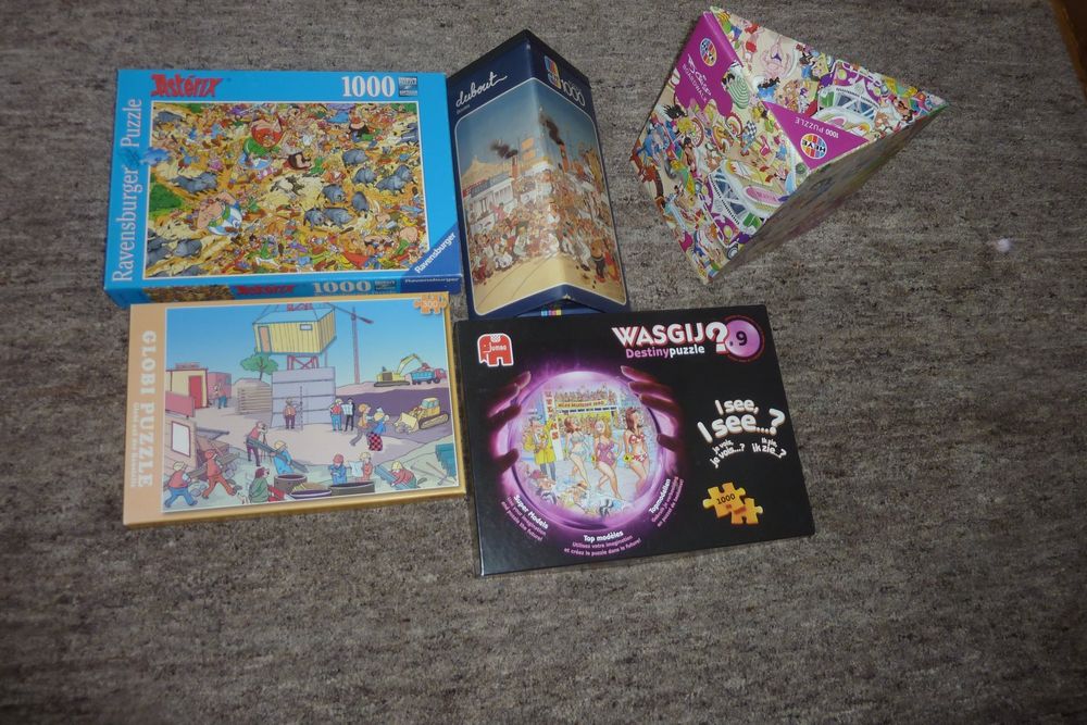 Puzzle, Lot,5 Schachteln, Globi, Asterix,Wasgij?,Heje (Gebraucht) in ...