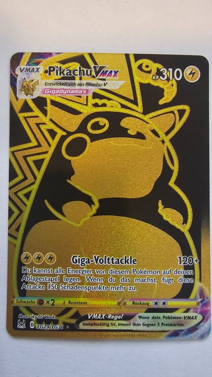 Pikachu VMAX Gold Karte - Selten TG29/TG30 Pokemon! (Neu (gemäss ...