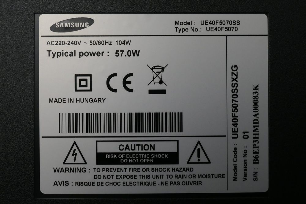 LED-TV Samsung UE40F5070, 40"LED Full HD 100Hz, ConnectShare (Gebraucht ...