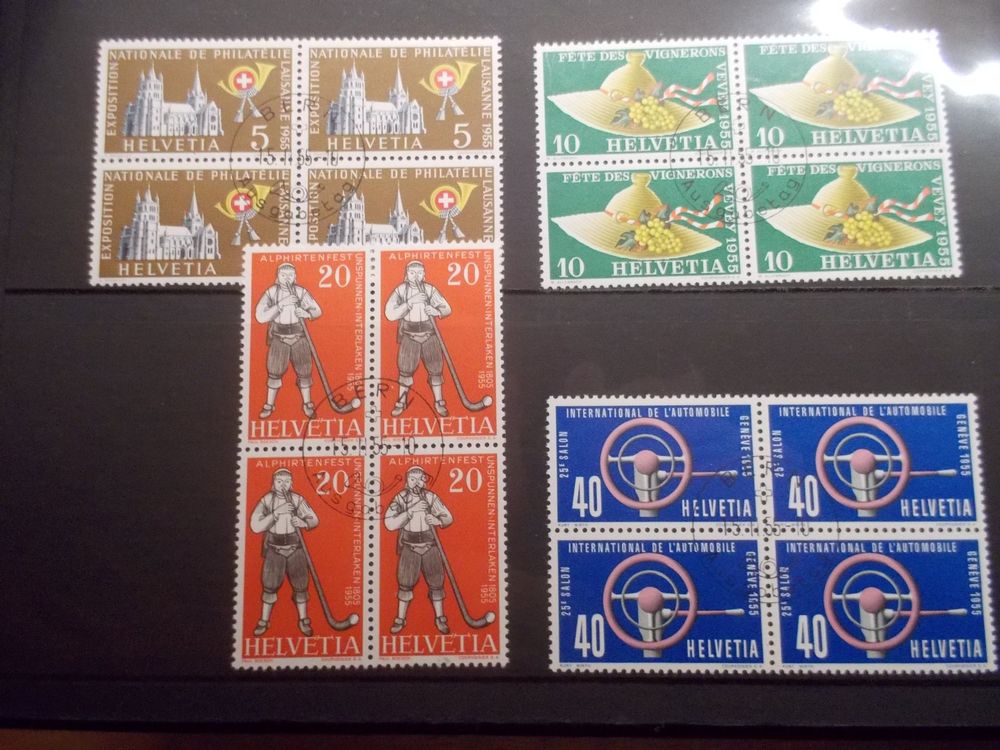 Satz 4erblocka 1955 ET.o (Gebraucht) in Niederwil AG für CHF 5.1 – mit Lieferung auf Ricardo kaufen