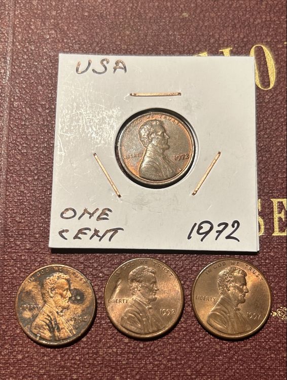 4 pièces de monnaie One Cent Lincoln, USA (D'occasion) à St-Maurice ...