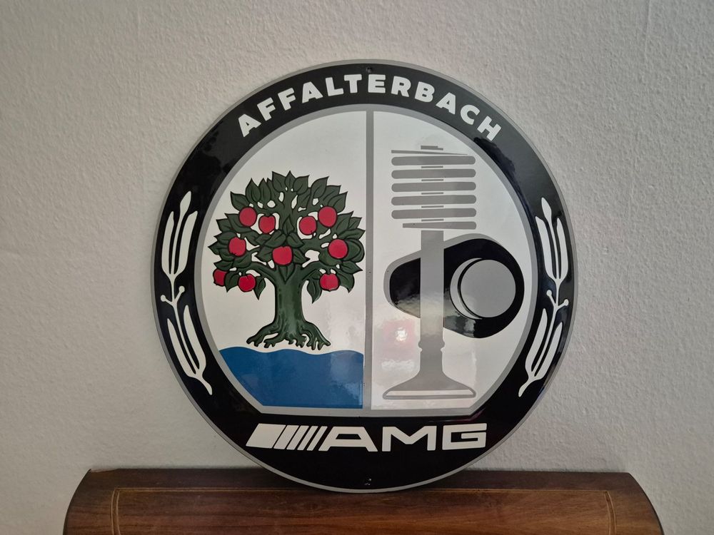 Emailschild Mercedes Benz AMG Logo Werkstatt Emaille Schild (Neu ...
