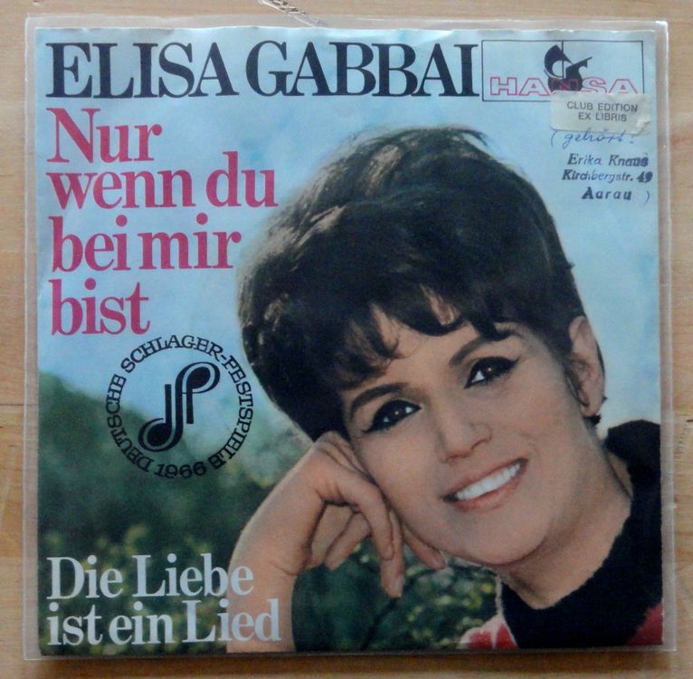 SI ELISA GABBAI nur wenn du CLUB EX LIBRIS SCHLAGER HIT 1966 (Gebraucht ...