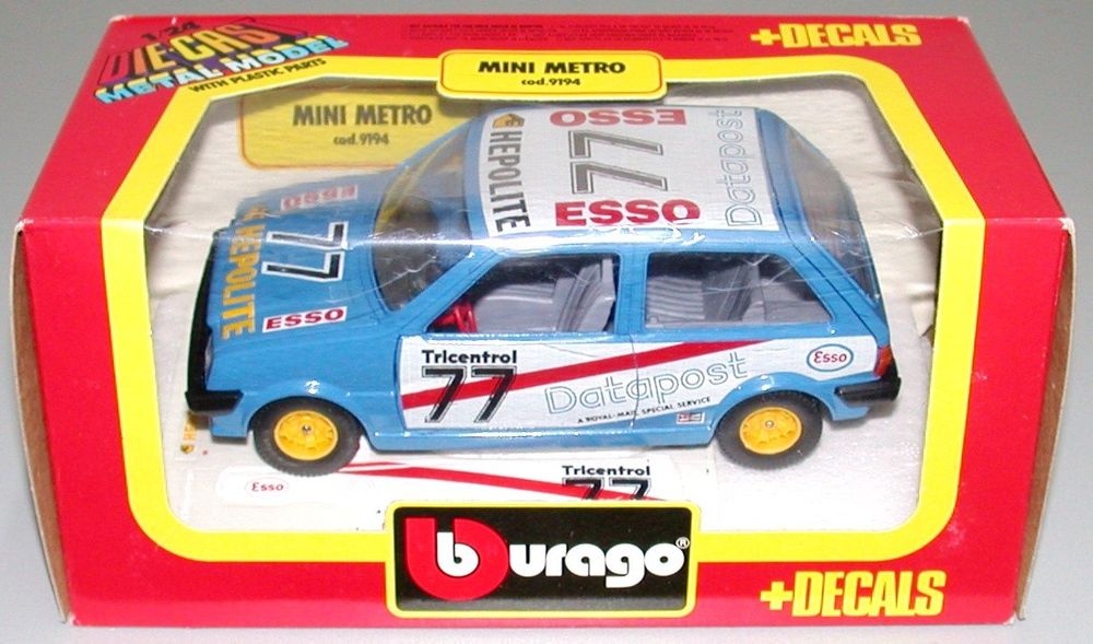 Mini Metro MG Turbo Rally, BBURAGO 1:24 (Neu und originalverpackt) in ...