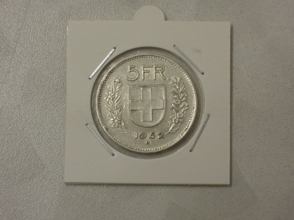 CH 5 Franken 1952 sehr selten nur 0,15 Mio. Silber | Kaufen auf Ricardo