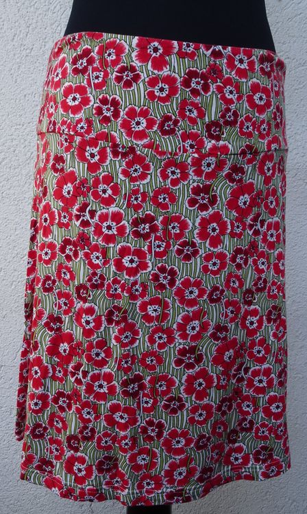 Kurzer Rock Mohnblumen rot grün Gr. L (40) Anna & Lena (Gebraucht) in ...
