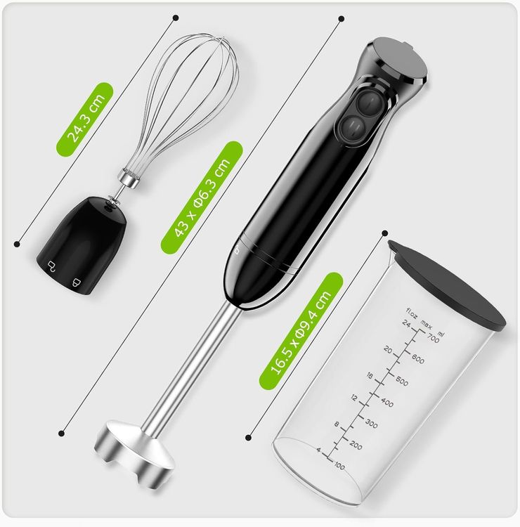Stabmixer für gefrorene Früchte & Milch +Becher +Schneebesen (Neu und ...