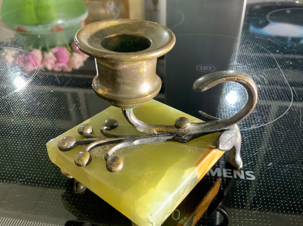 JUGENDSTIL KERZENHALTER BRONZE ONYX FRANKREICH UM 1900 (Gebraucht) in Biglen für CHF 26 – mit ...