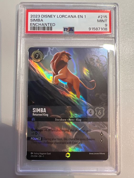 Disney Lorcana SIMBA MINT 9 - 215/204 Enchanted EN 1 (Gebraucht) in ...