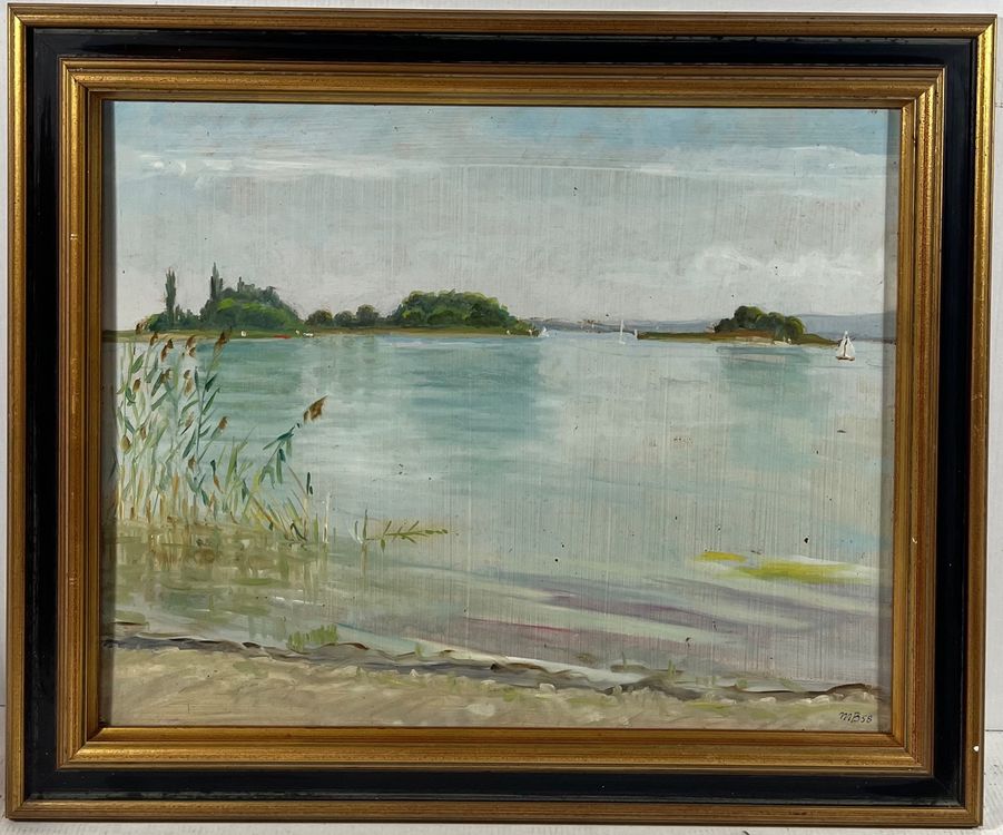 Max Boller (1897-1974) Seelandschaft Gemäldemit Segelbooten (Gebraucht ...