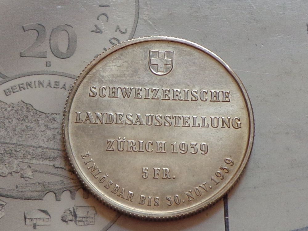 5 Fr.1939 Gedenkmünzen Landi Zurich - Top Qualité (Gebraucht) in Pully für CHF 24 – mit ...