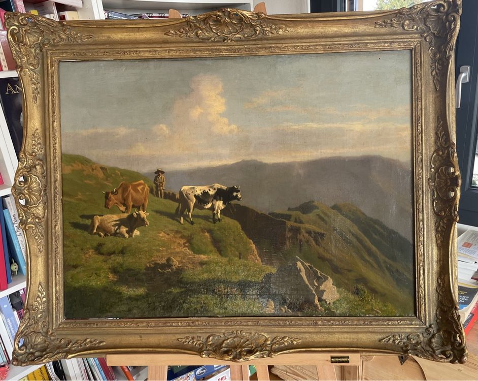 Albert Lugardon (1827-1909) Tableau ancien cadre magnifique (Gebraucht) in Pâquier-Montbarry für ...