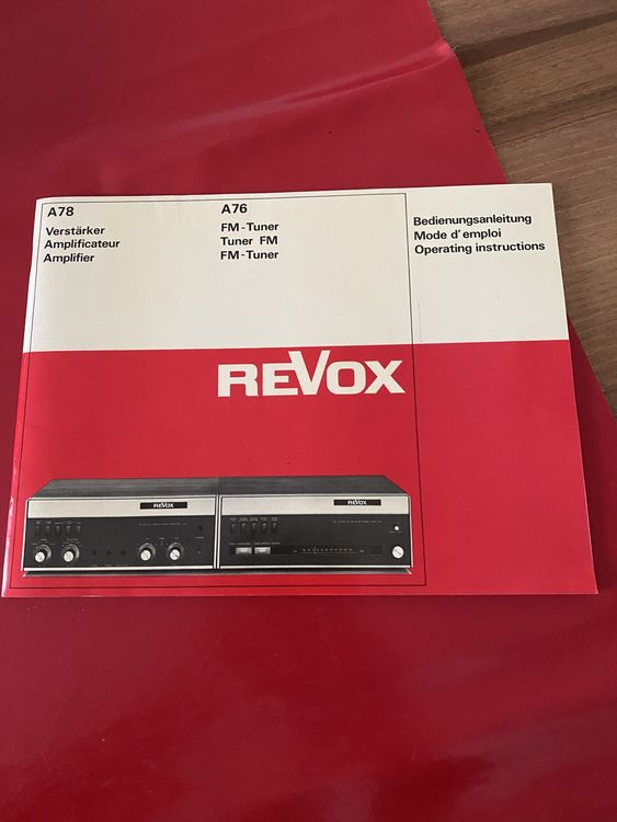 Revox A78 und A76 Bedienungsanleitung (Gebraucht) in Luzern für CHF 20 – nur Abholung auf ...