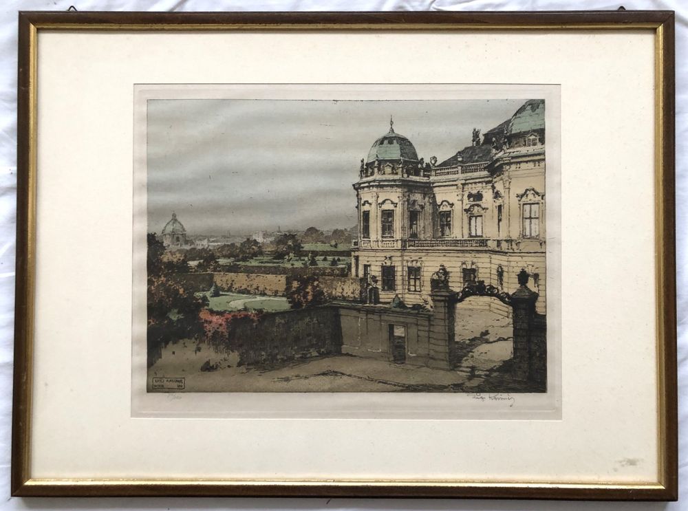 Luigi Kasimir - Radierung - Schloss Belvedere, Wien - 1911 (Gebraucht) in Schaffhausen für CHF ...