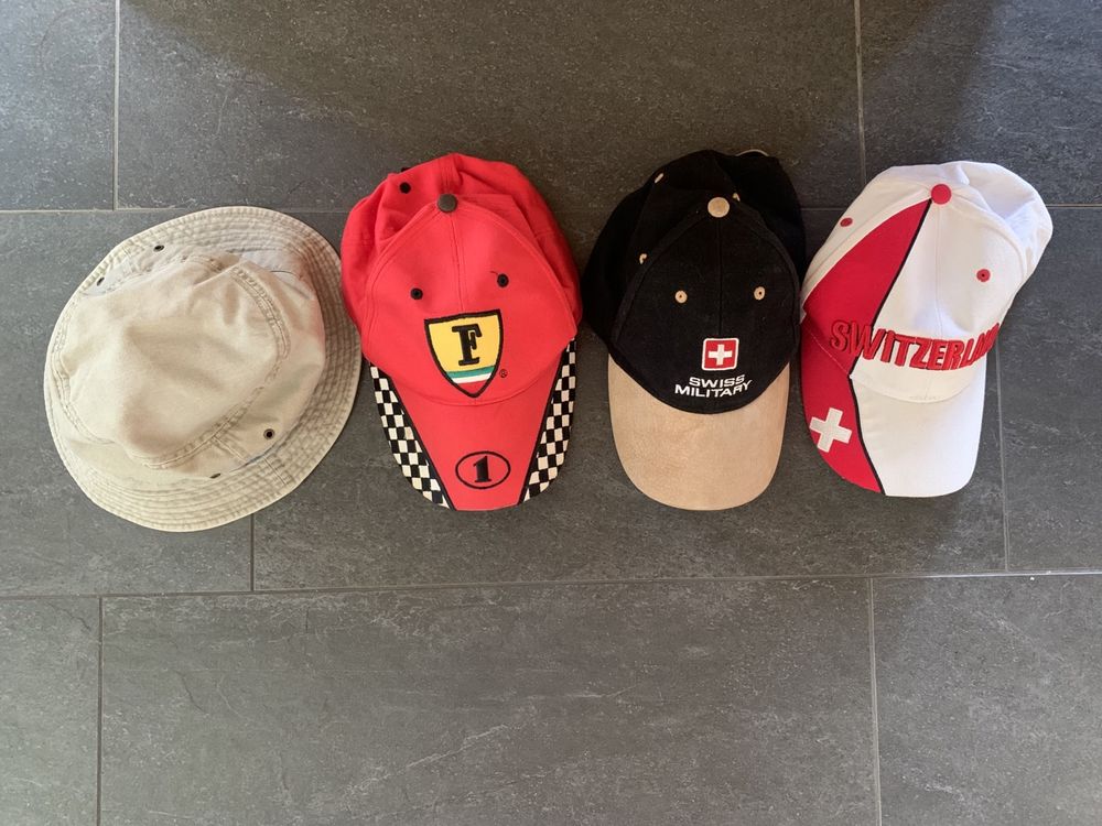 4 Caps: Bucket Hat, Ferrari, Swiss Military, Switzerland (Gebraucht) in ...