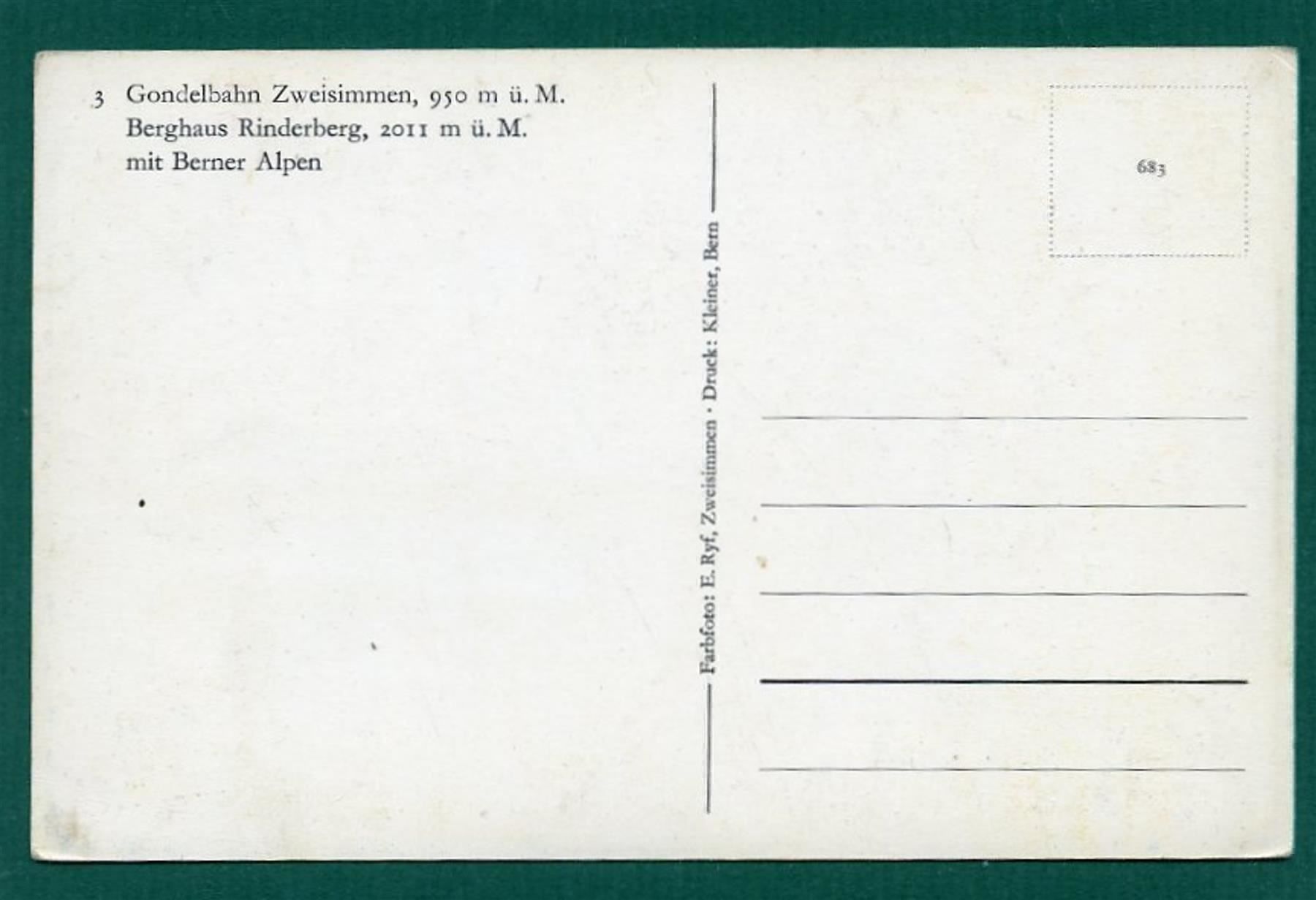 Gondelbahn Zweisimmen, Berghaus Rinderberg mit Berner Alpen (Gebraucht) in Sargans für CHF 1 ...