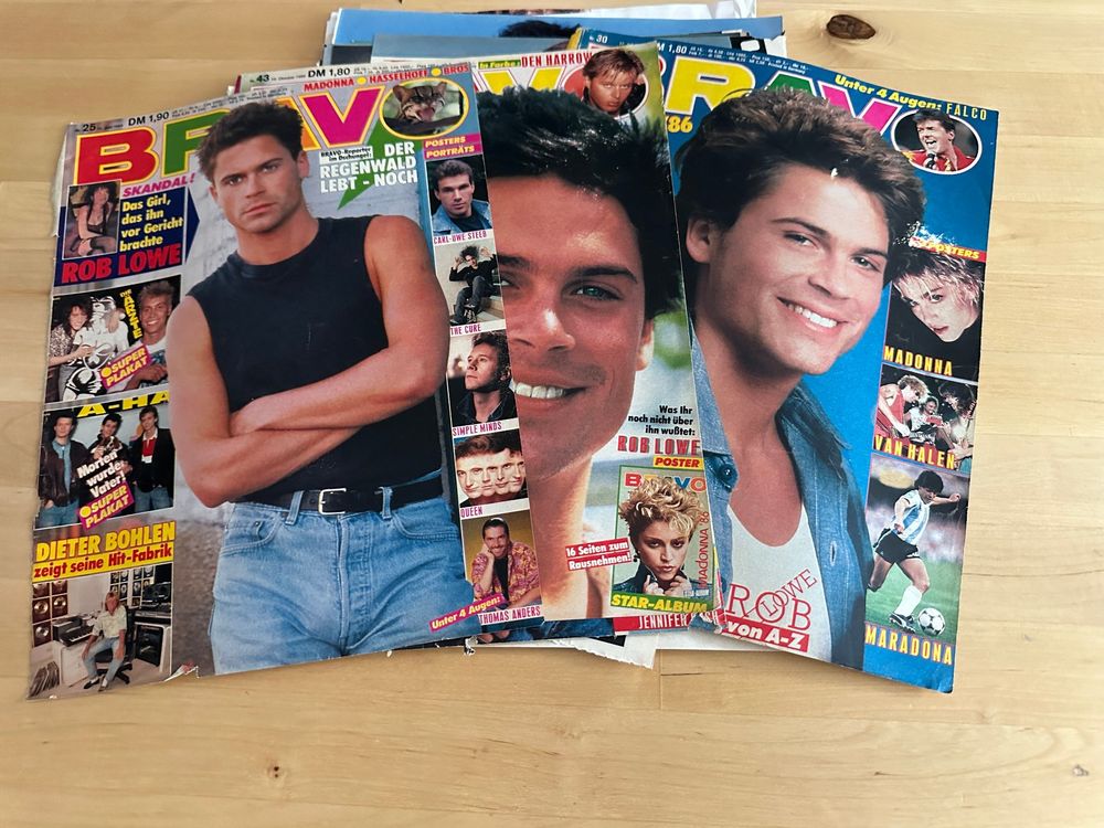 ROB LOWE tolle rare Poster + Berichte 80's Kult Top Hit (Gebraucht) in ...