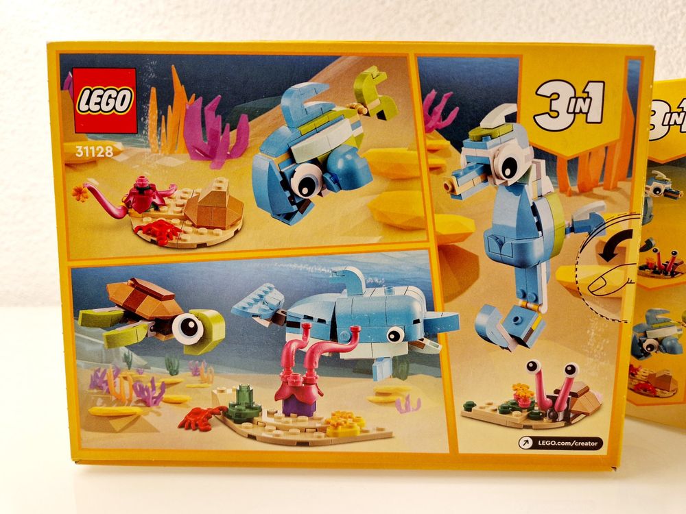 LEGO 31128 Creator 3-in-1 Delfin und Schildkröte 3 Stück (Neu und ...