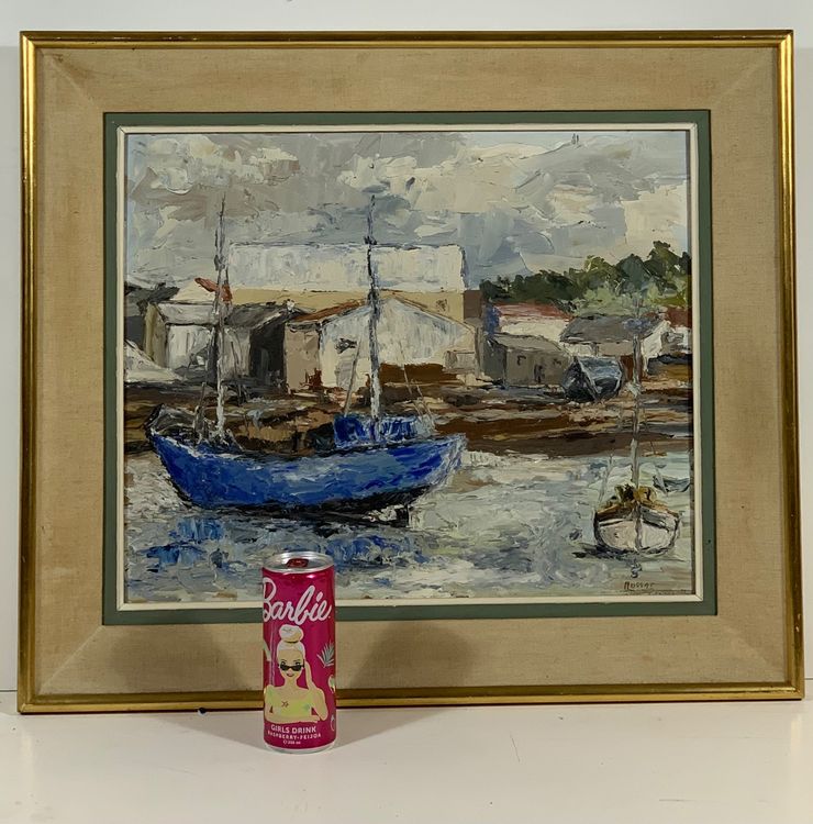 Fred Mussat Hafenszene Gemälde | Kaufen auf Ricardo