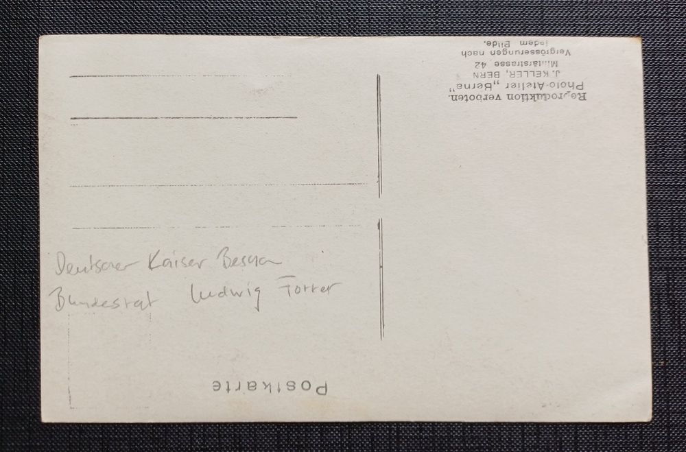 AK Kaiser Besuch BUNDESRAT Ludwig Forrer BAHNHOF BERN (Gebraucht) in ...