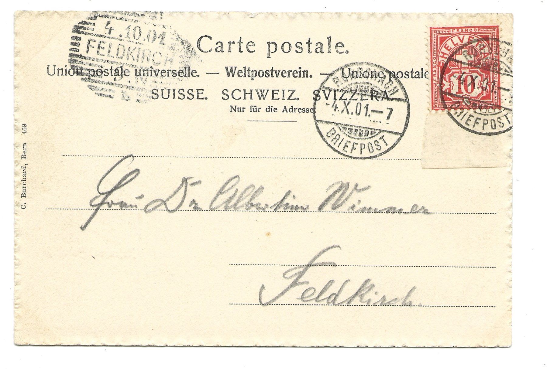 Rorschach SG Hafen und Bahnhof - Schiff - Zug Hand col. 1901 (Gebraucht ...