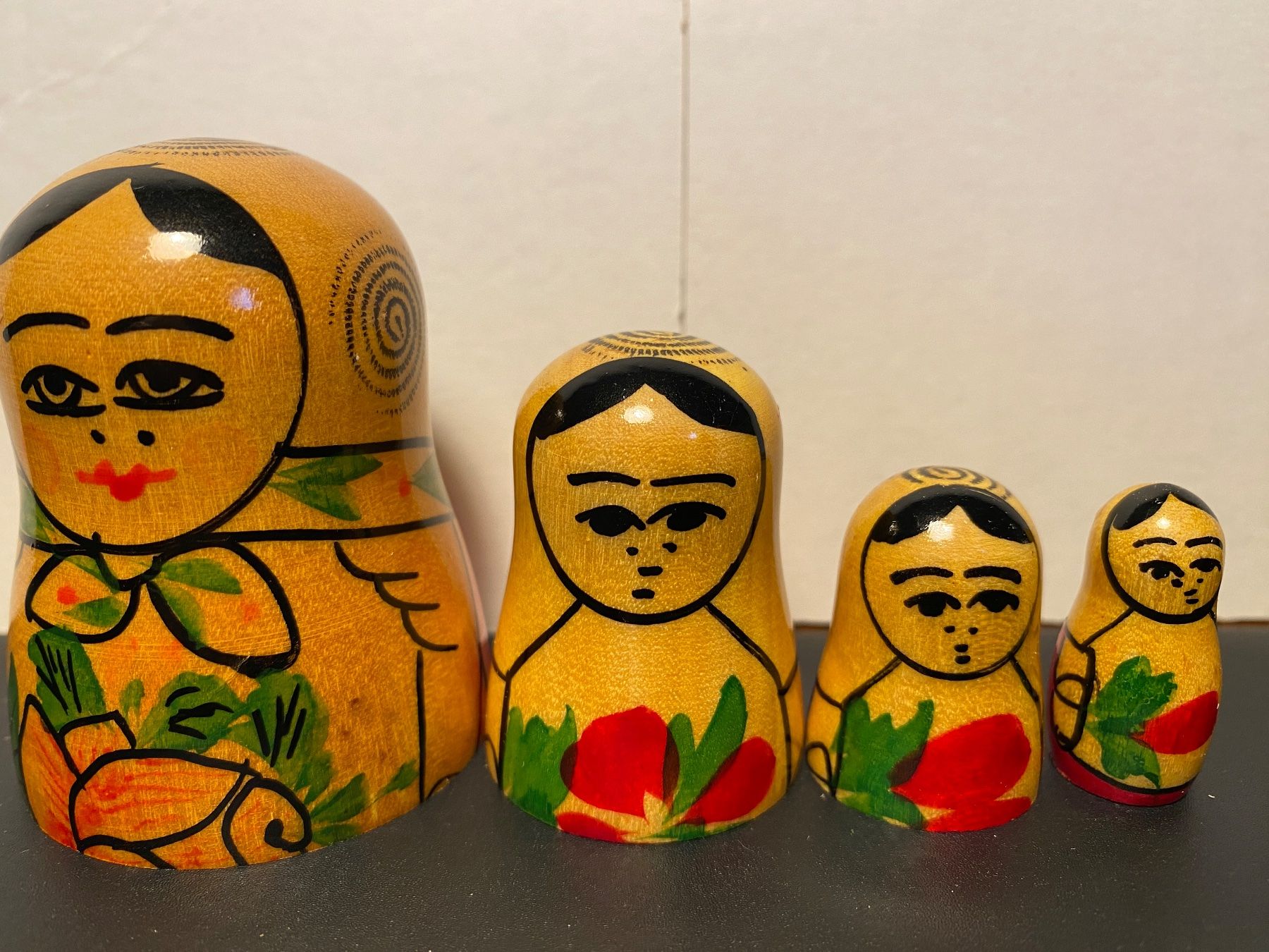Vintage Matroschka - Babuschka, 4-teilig, Holz, Höhe 9 cm (Gebraucht ...