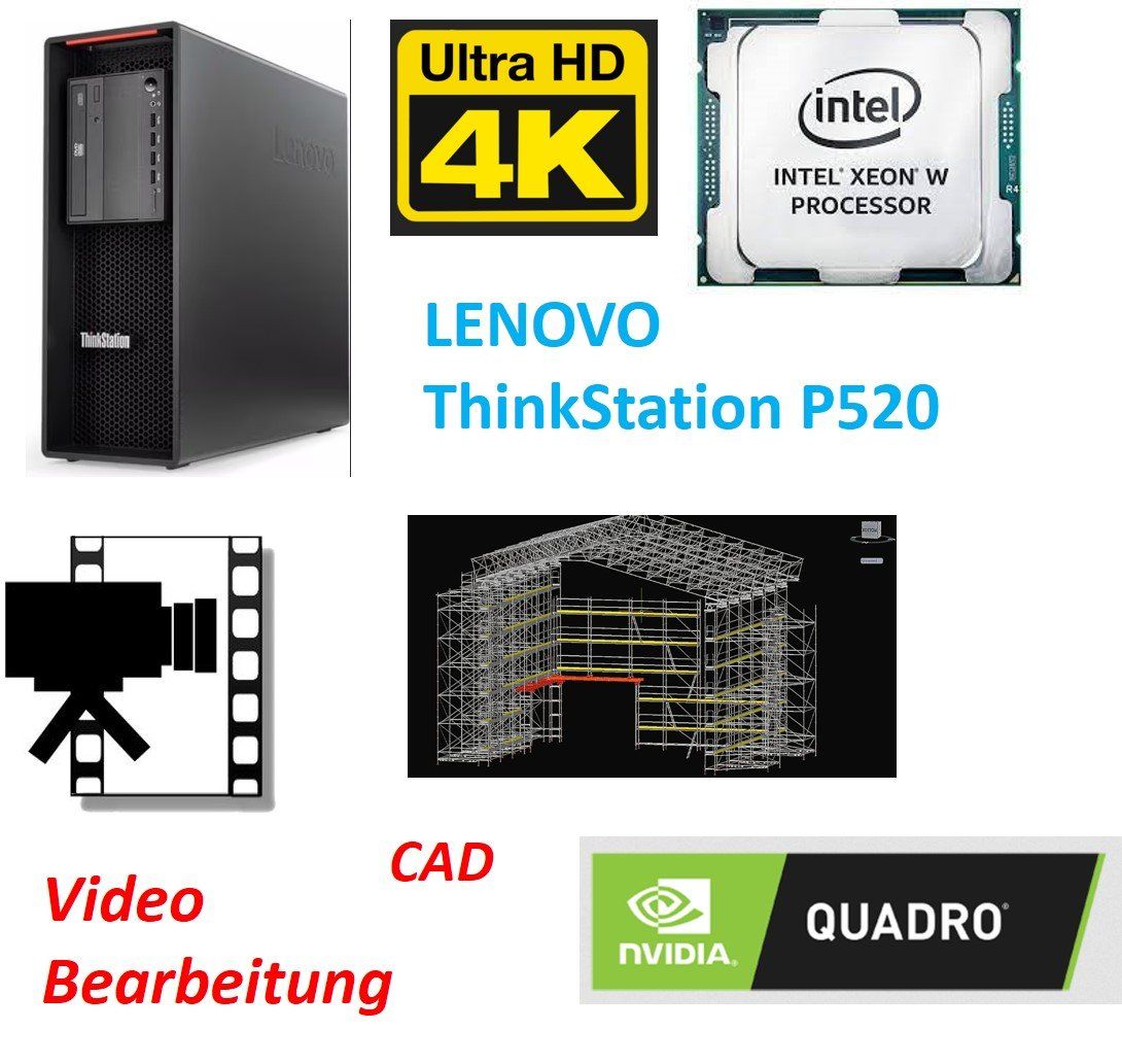 Lenovo P520 Thinkstation PC 32GB CAD 512GB 2TB M4000 Win11 (Gebraucht ...