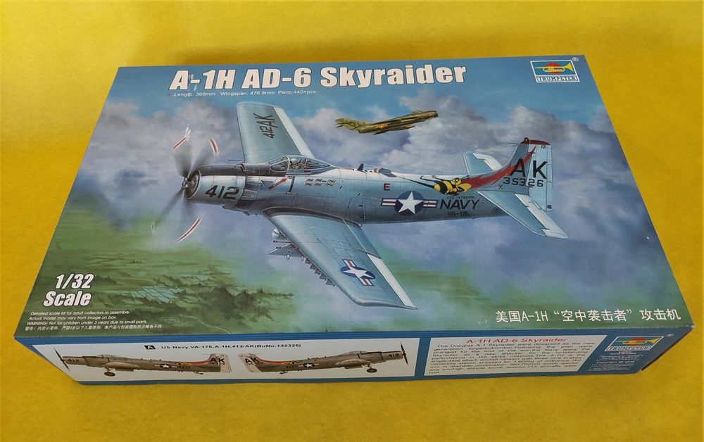 1:32 Trumpeter 02253 A-1H AD-6 Skyraider (Neu und originalverpackt) in ...
