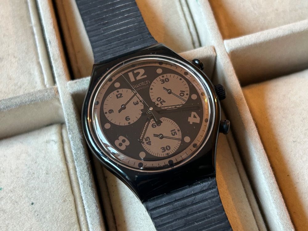 Montre Swatch Chronographe MOON SHADOW SCB110 fonctionne | Acheter sur ...